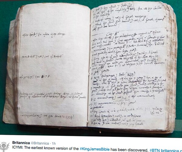 Oldest King James Bible Draft Believed Found in Notebook | Newsmax.com