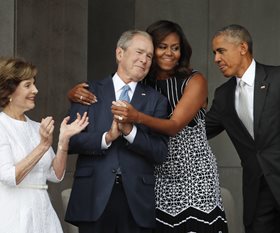 George W. Bush Hug From Michelle Obama Takes Over the Internet ...