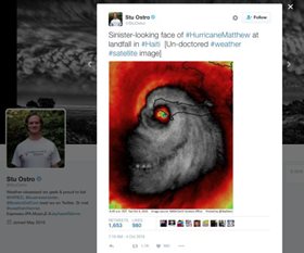 Hurricane Matthew Skull Satellite Image Creeps Out Internet | Newsmax.com