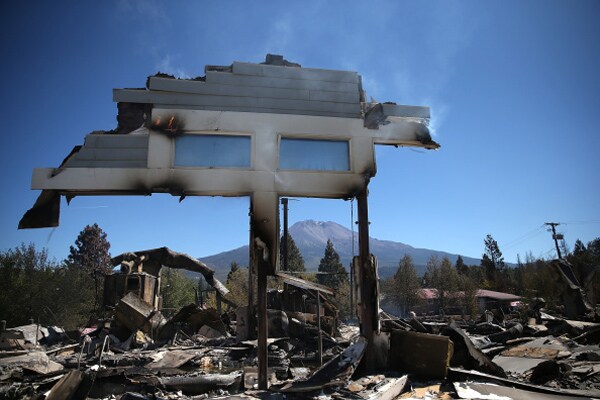 Fire in Weed, California, Near Oregon Border, Burns Homes, Church ...