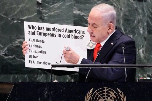 Always a Showman, Netanyahu Again Turns to Props, Visual Aids as He ...