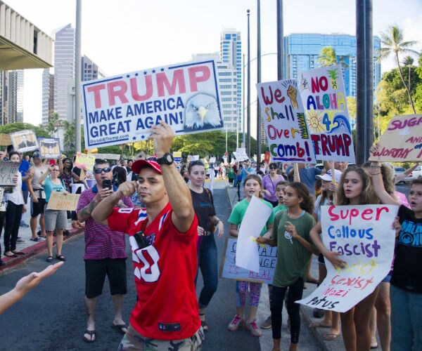Hawaii Protesters Turn Out Against Trump Visit: 'No Aloha' | Newsmax.com